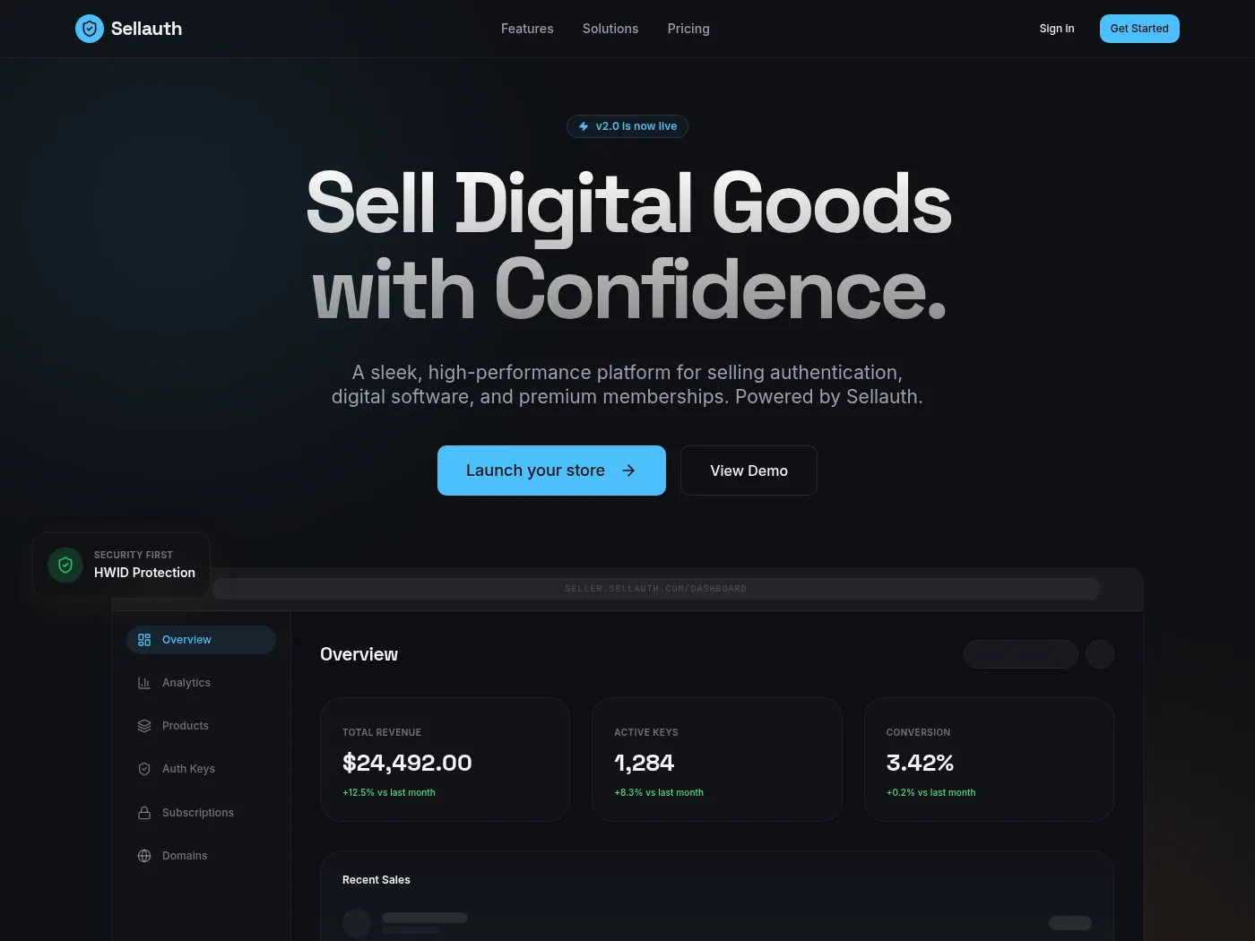 Sellauth Dark Theme