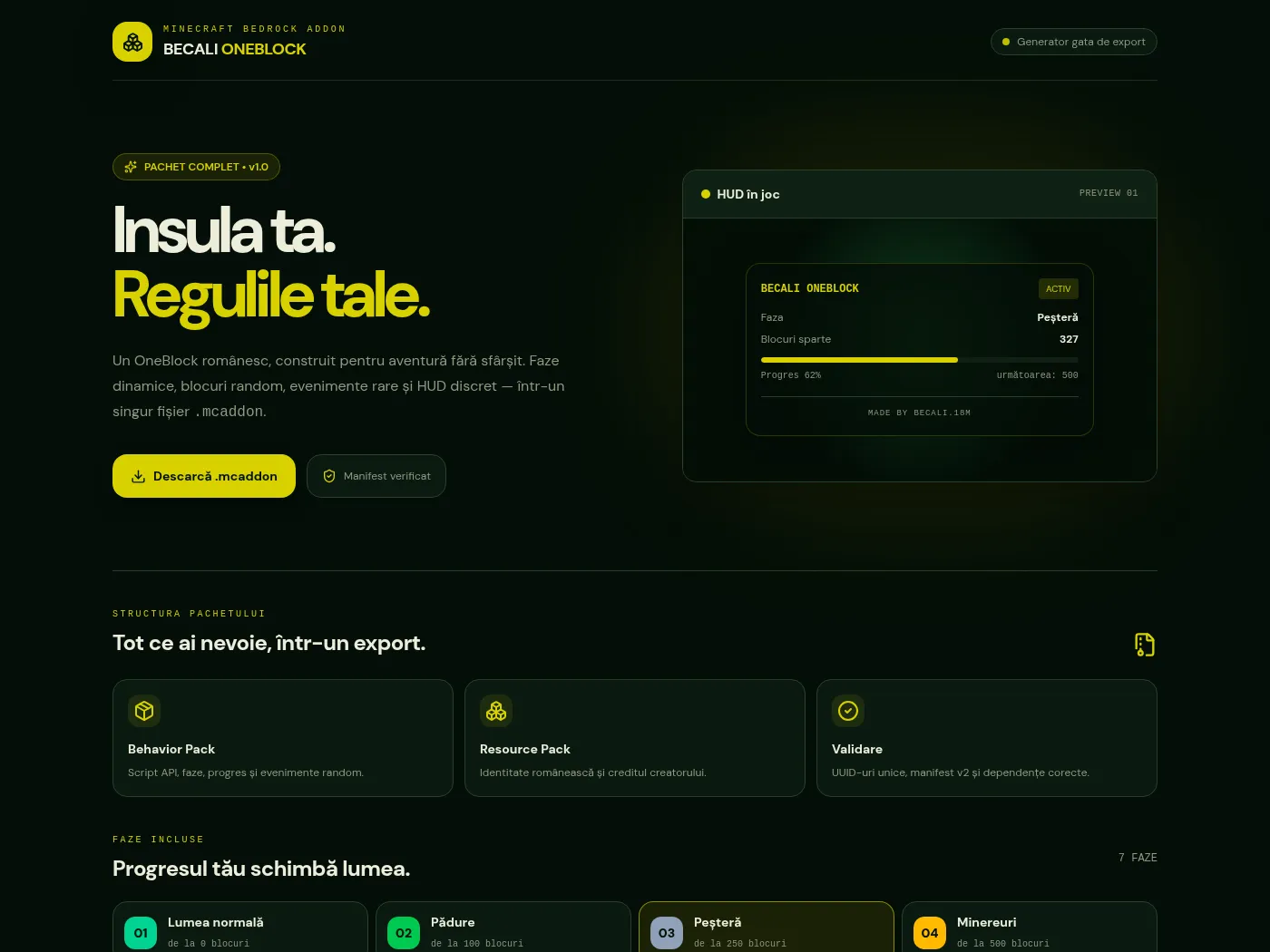 Becali OneBlock Addon