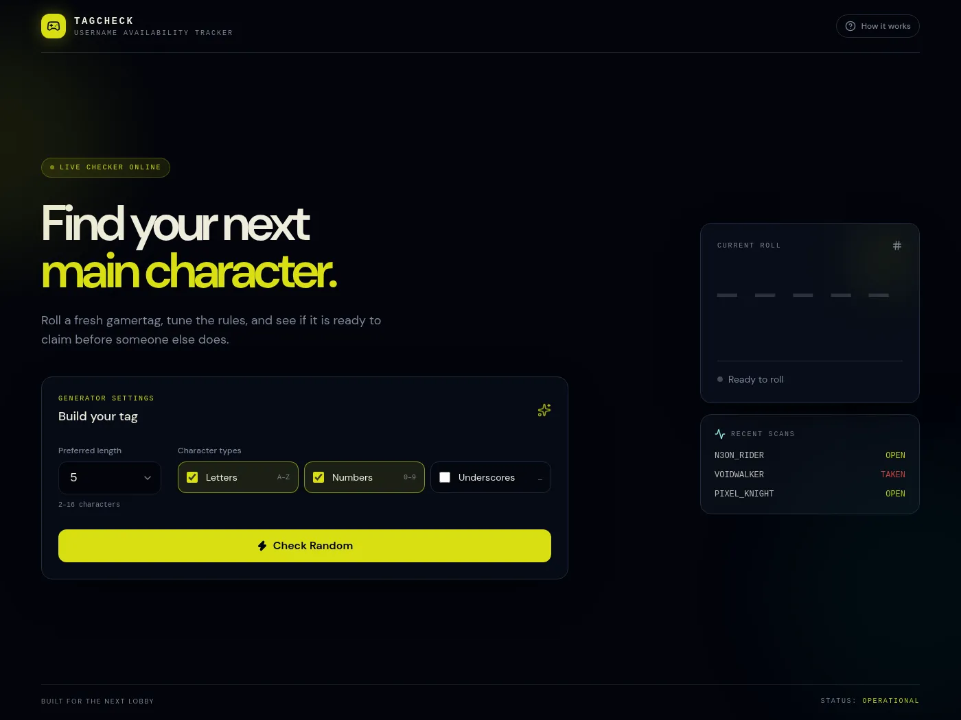 Gamertag Status Checker