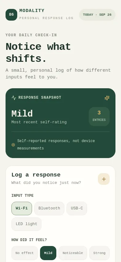 Modality86 Sensitivity App