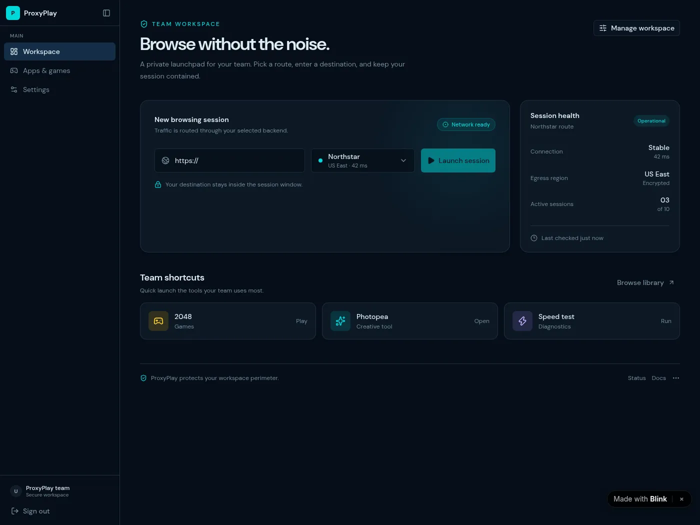 ProxyPlay Dashboard