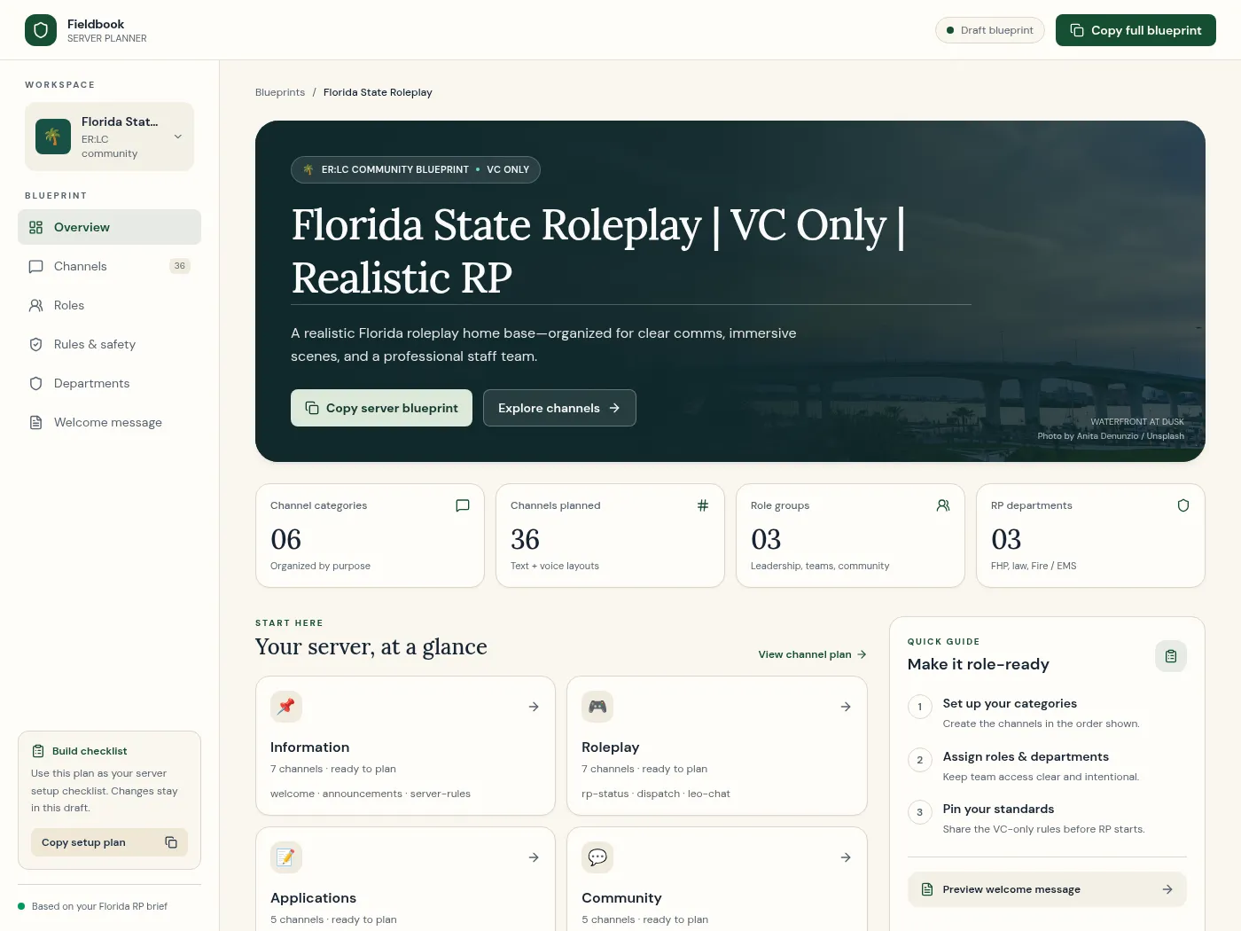 Florida Roleplay Server Blueprint