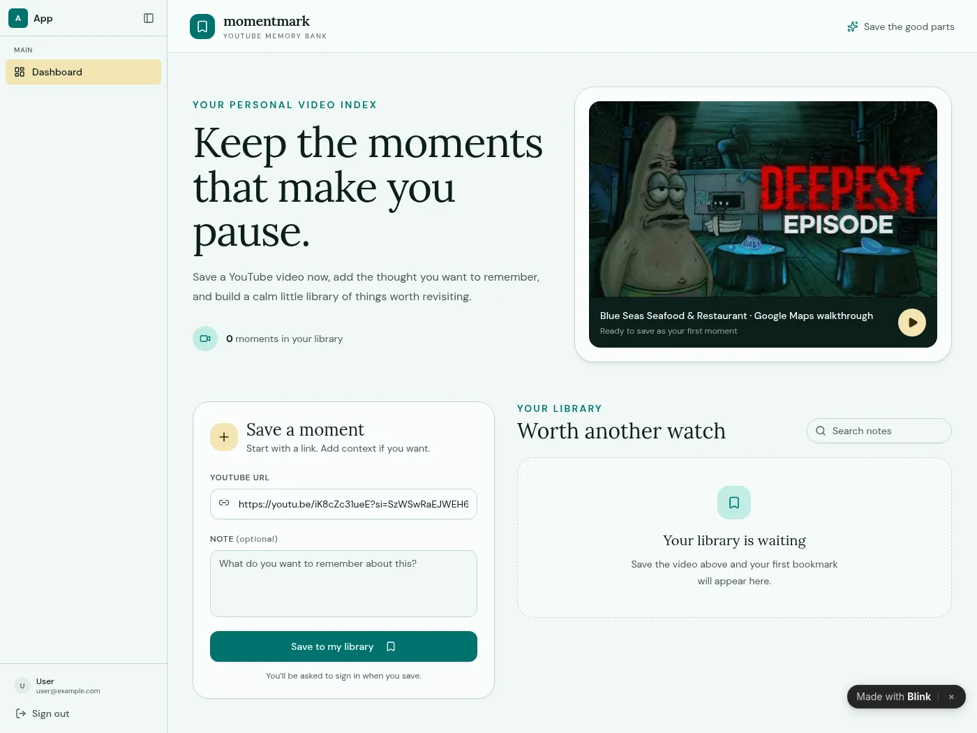 YouTube Video Bookmark Hub
