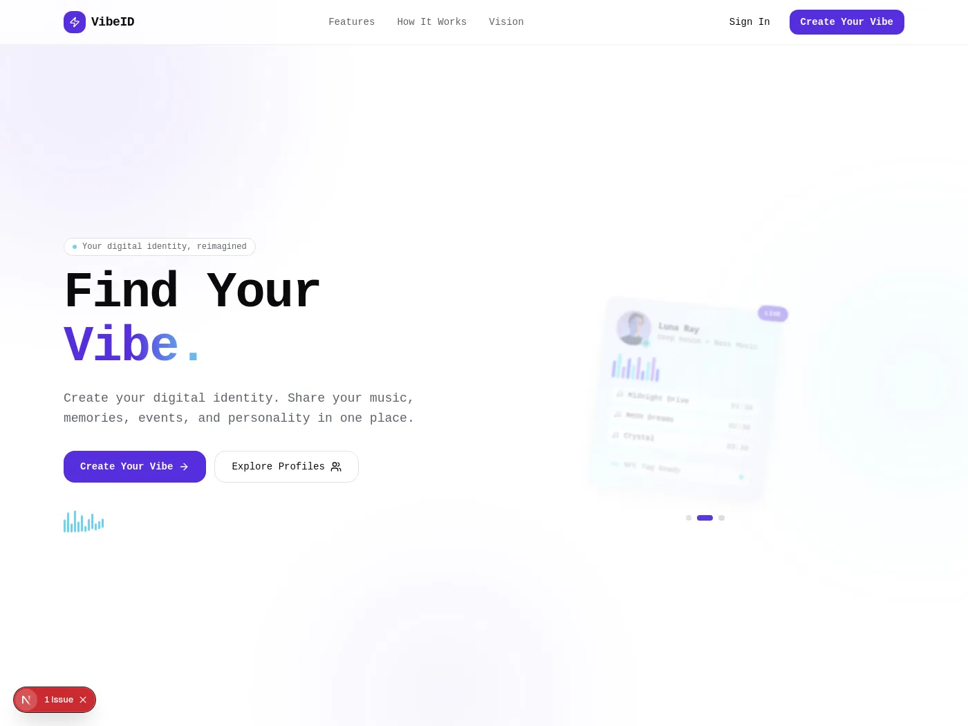 VibeID Landing Page