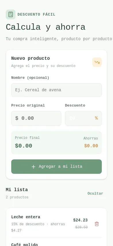 Descuento Fácil App