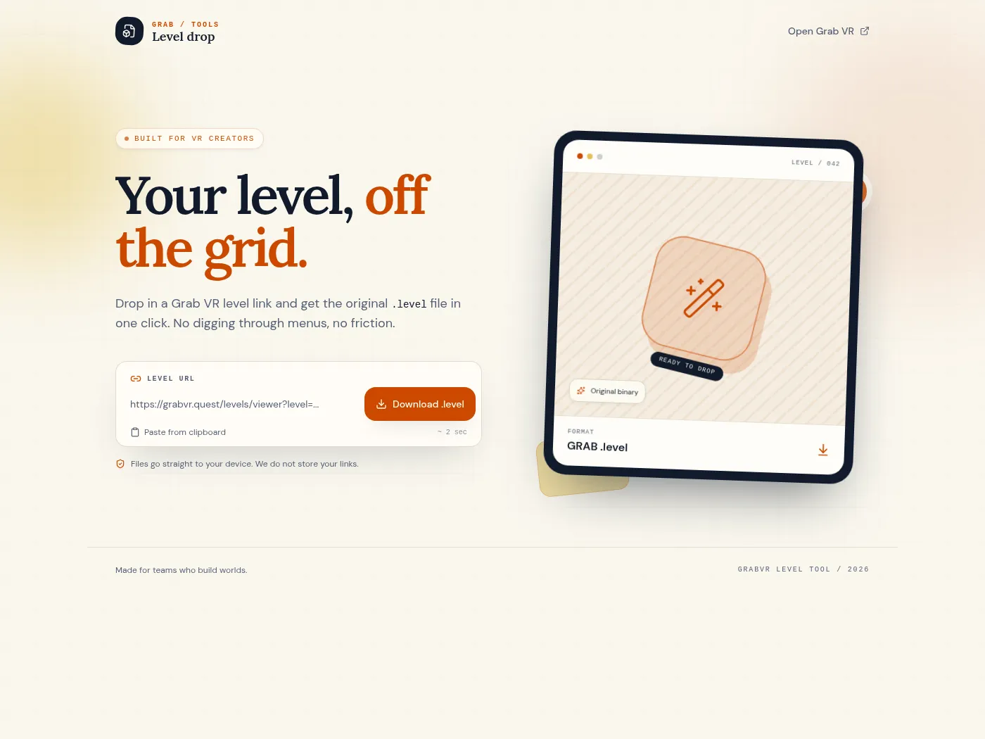 GrabVR Level Downloader