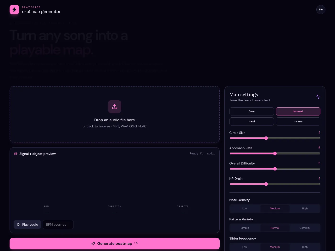 Auto osu! Beatmap Generator