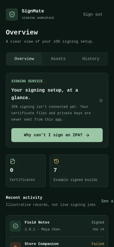 SignMate iOS Manager