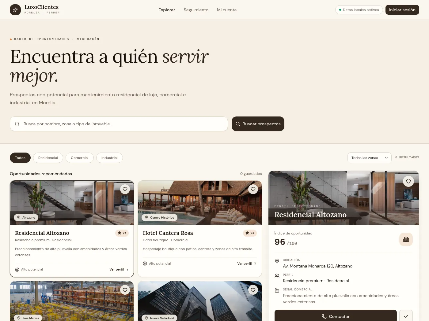 LuxoClientes Finder
