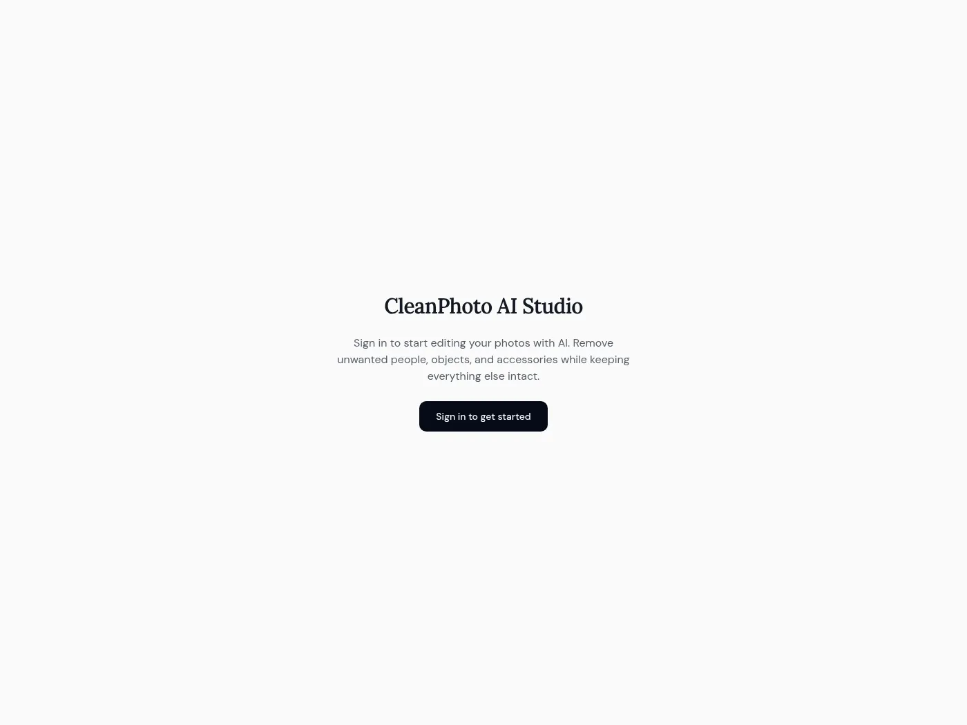 CleanPhoto AI Studio