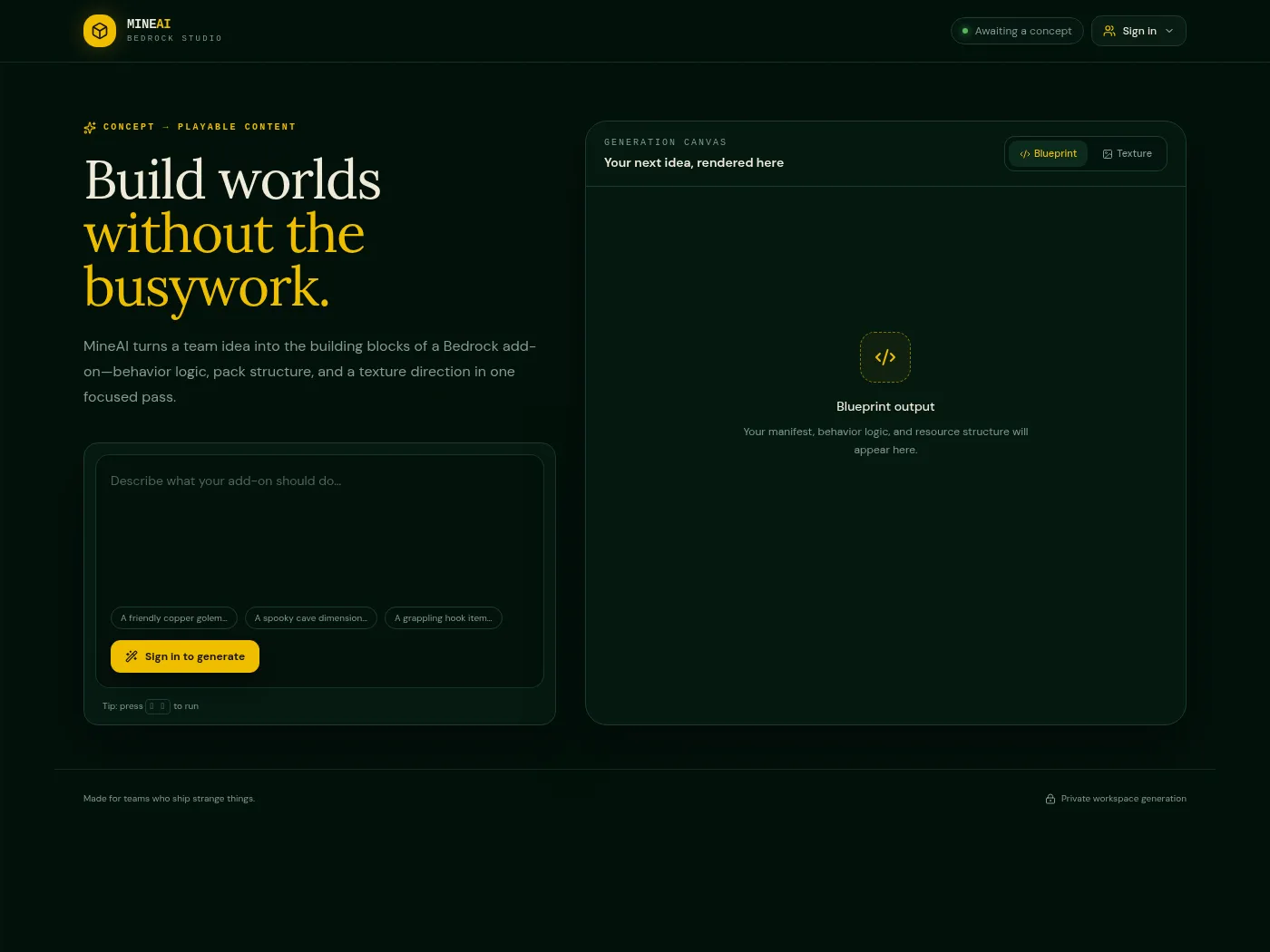MineAI Add-On Generator