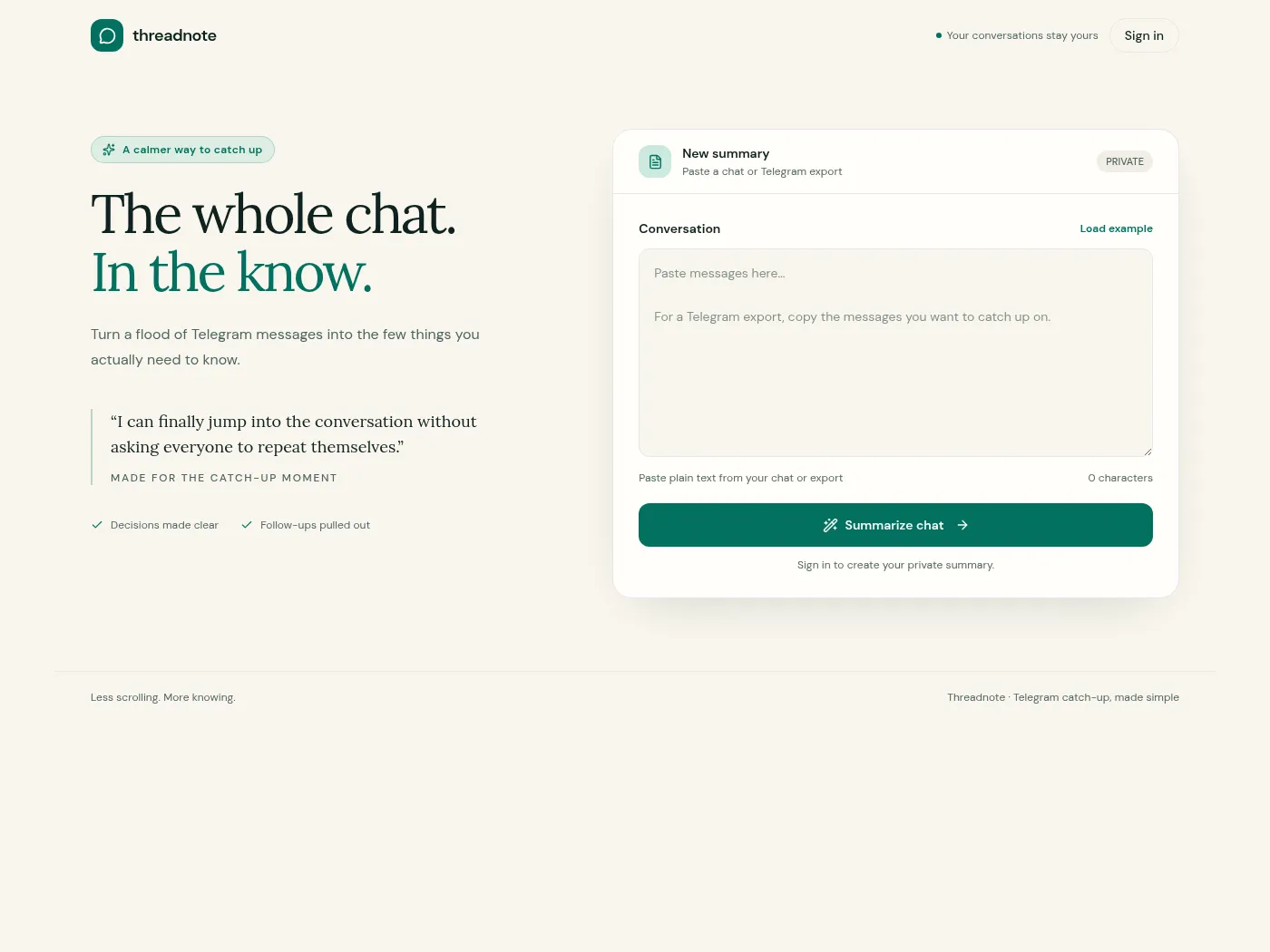 Telegram Chat Summarizer
