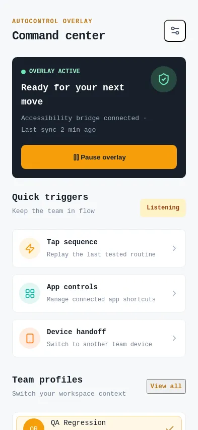 AutoControl Overlay