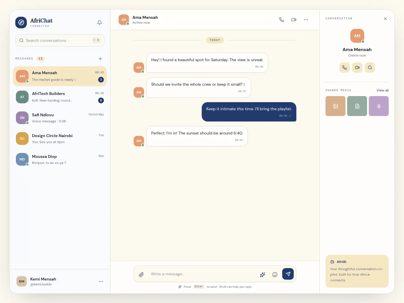AfriChat AI Messenger