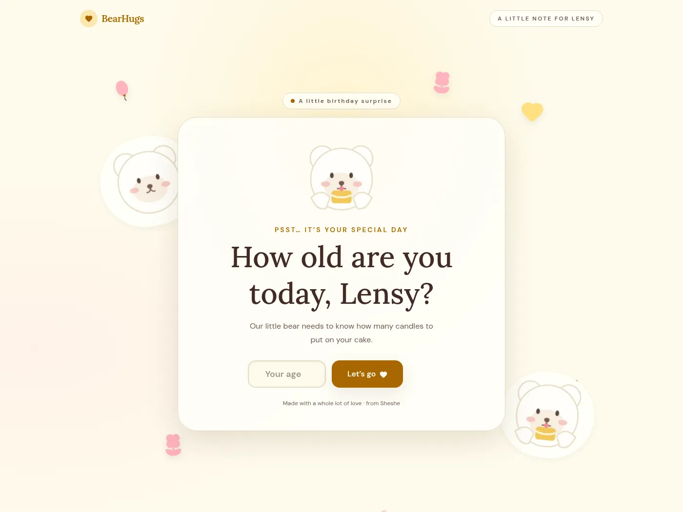 BearHugs Birthday App