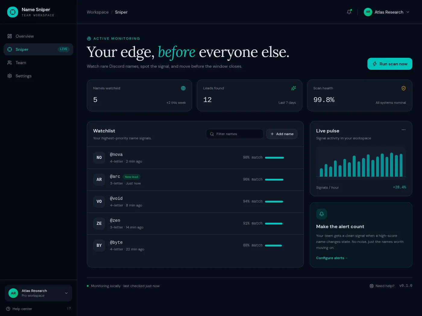 Discord Name Sniper