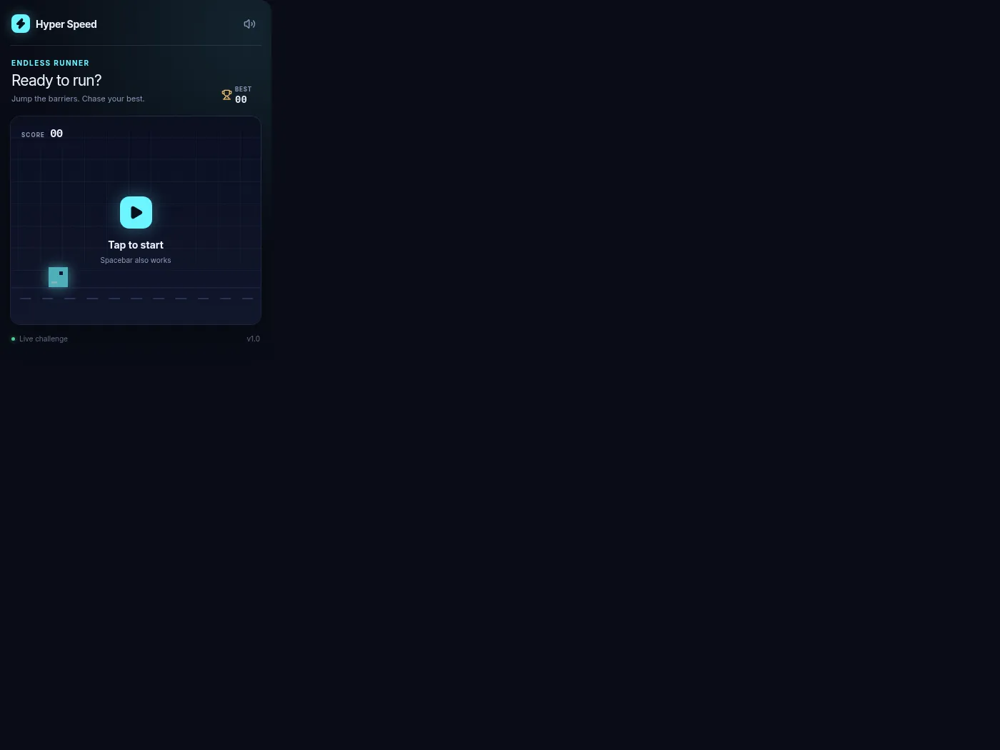 Hyper Speed Runner Clone