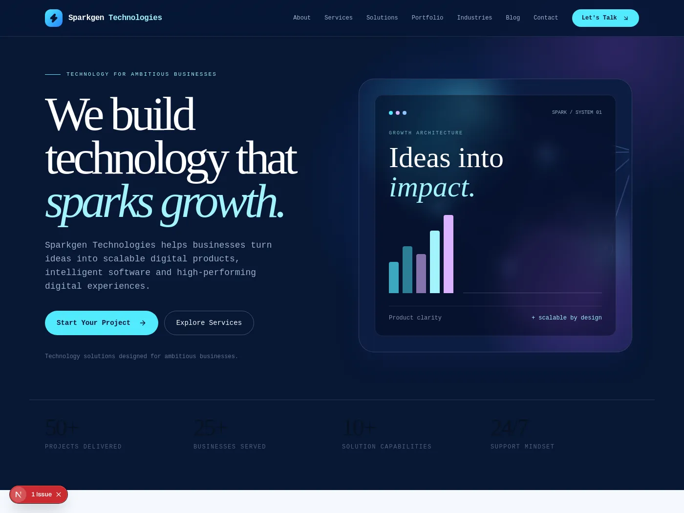 Sparkgen Technologies Website