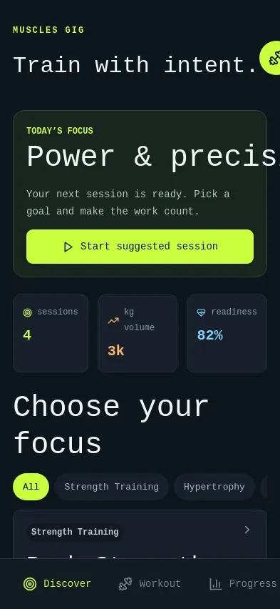 Muscles Gig Fitness App