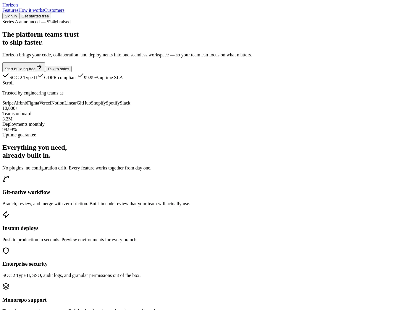 Series A Startup Site