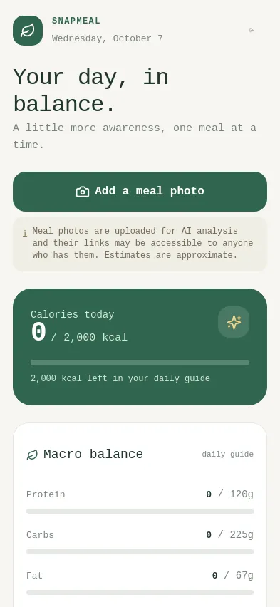 SnapMeal Nutrition Tracker