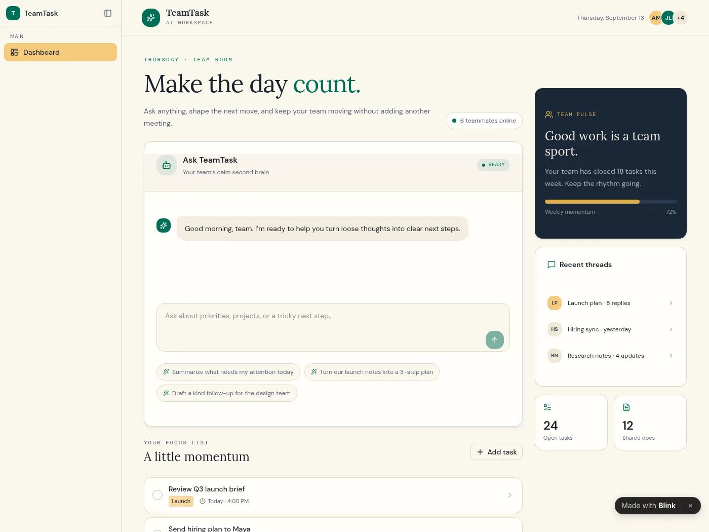 TeamTask AI Assistant