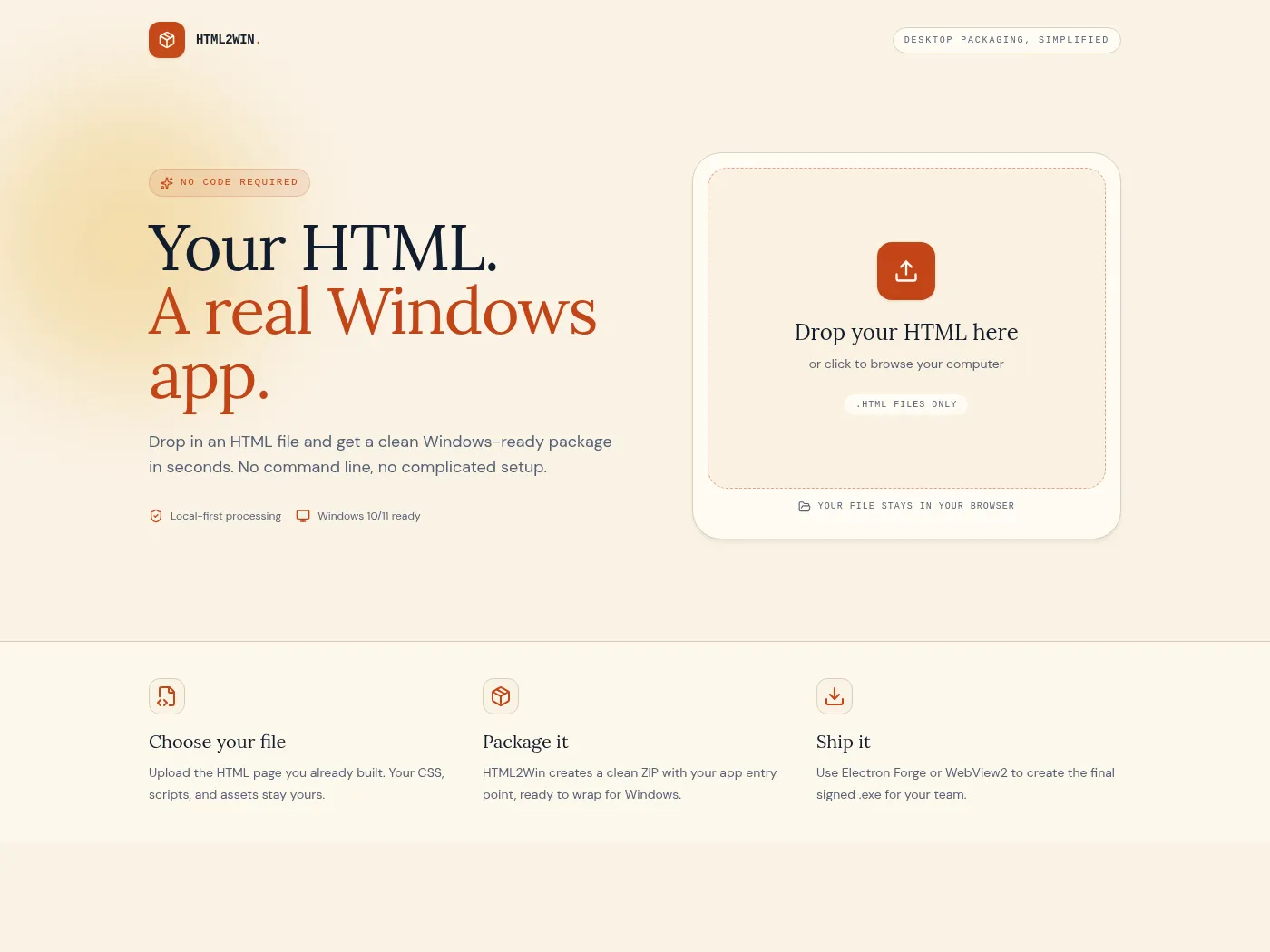 HTML to Windows App