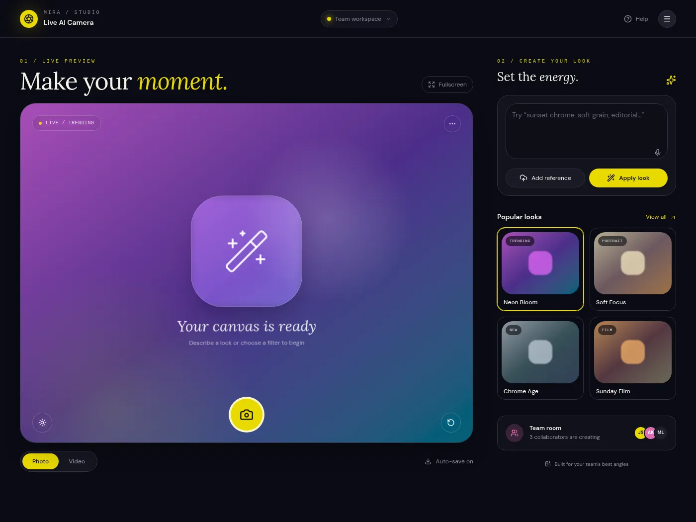 Live AI Filter Camera