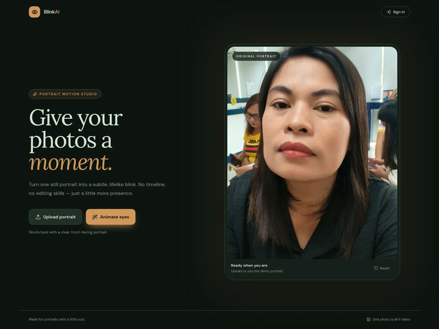 BlinkAI Photo Animator
