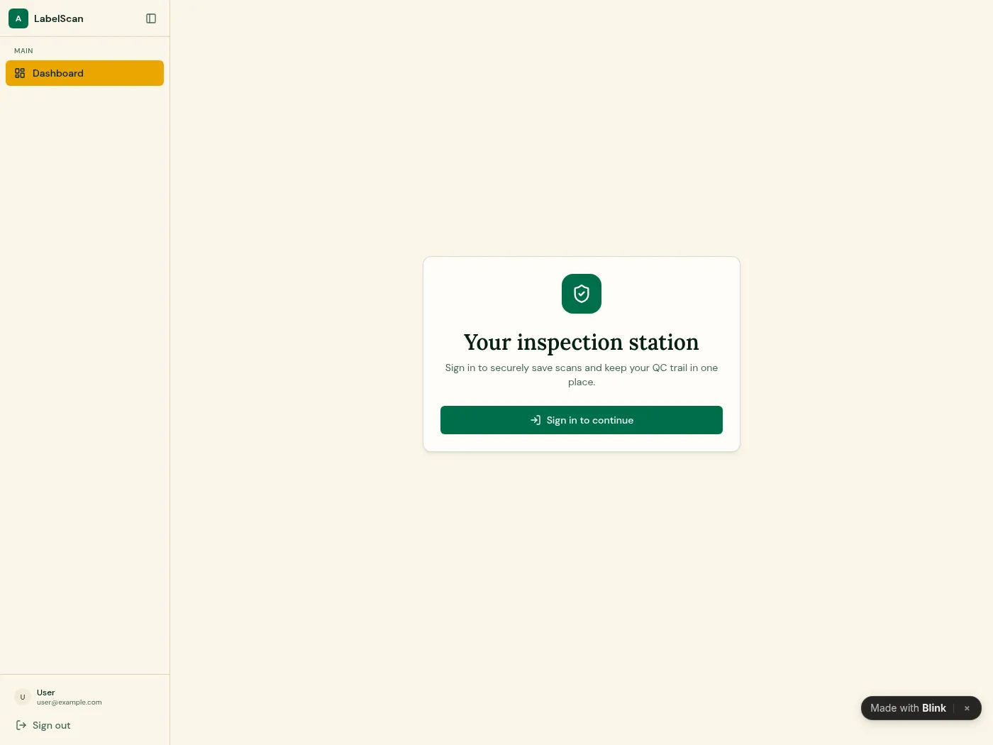 LabelScan Tracker