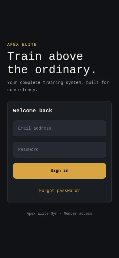 Apex Elite Gym App
