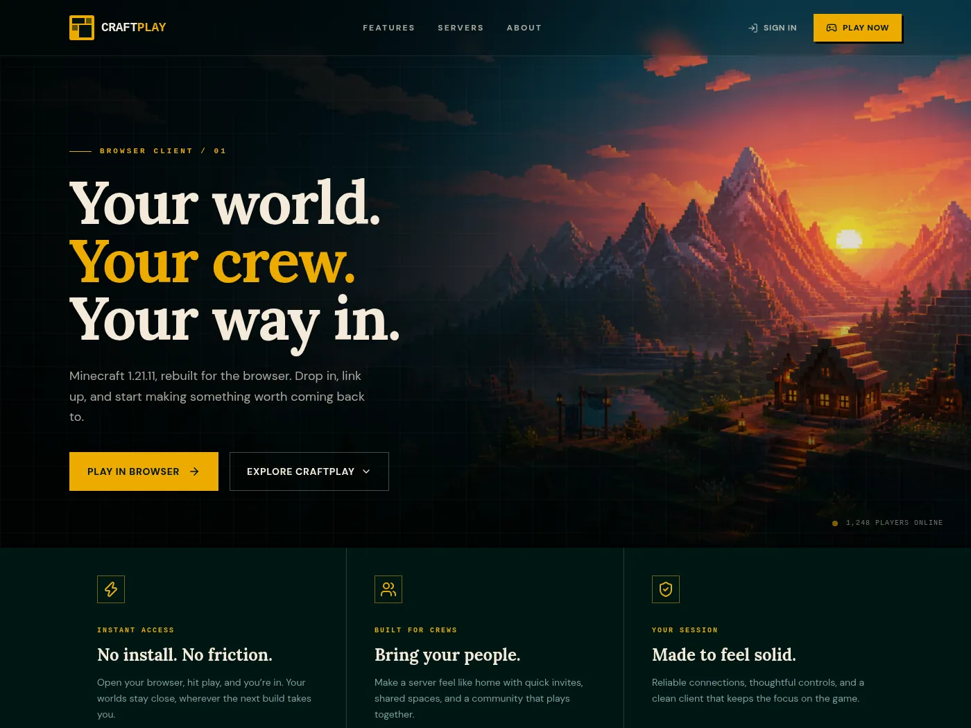 CraftPlay Web Client