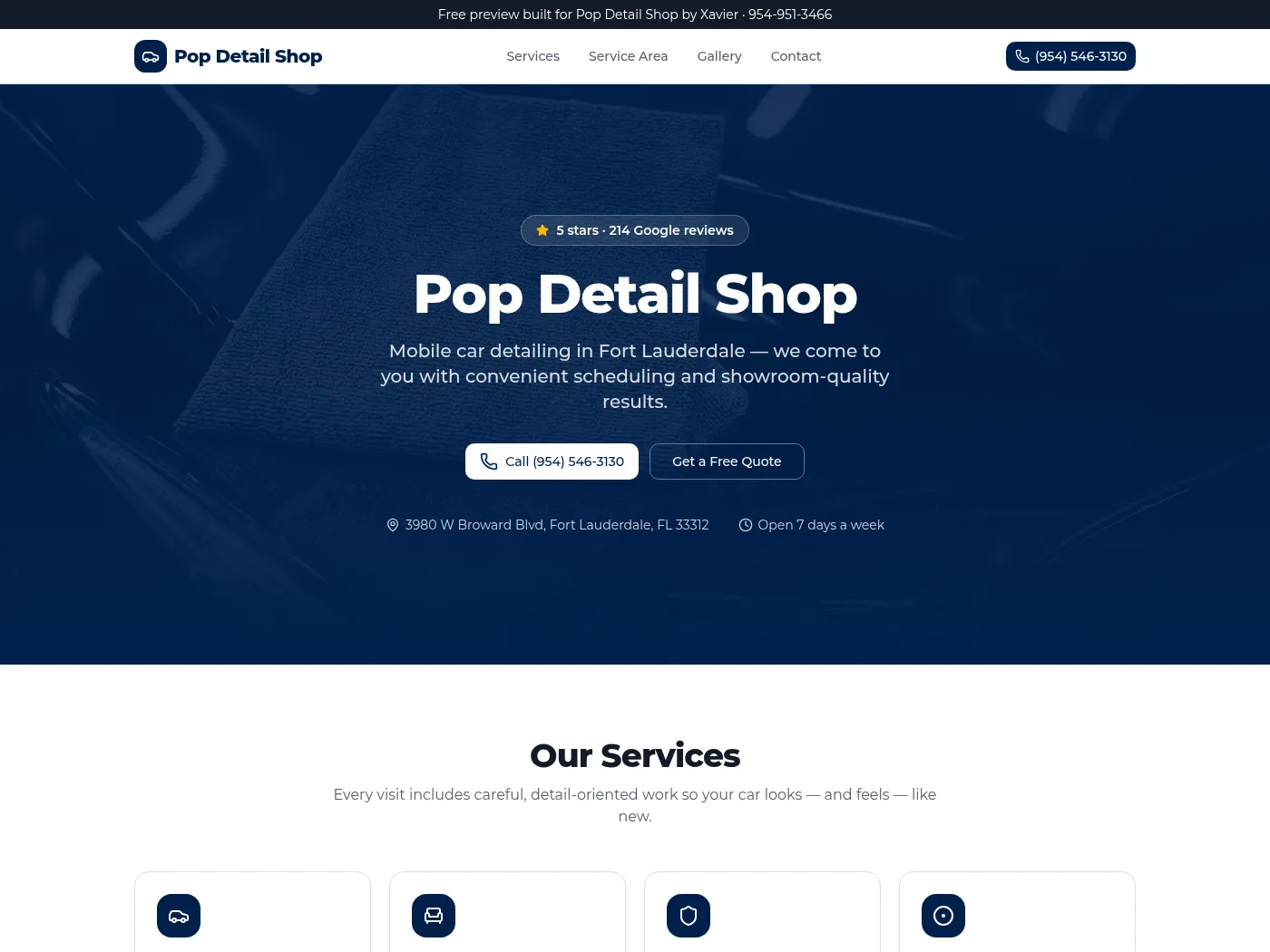 Pop Detail Shop Website