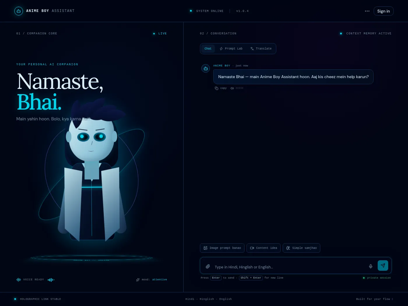 Anime Boy AI Assistant