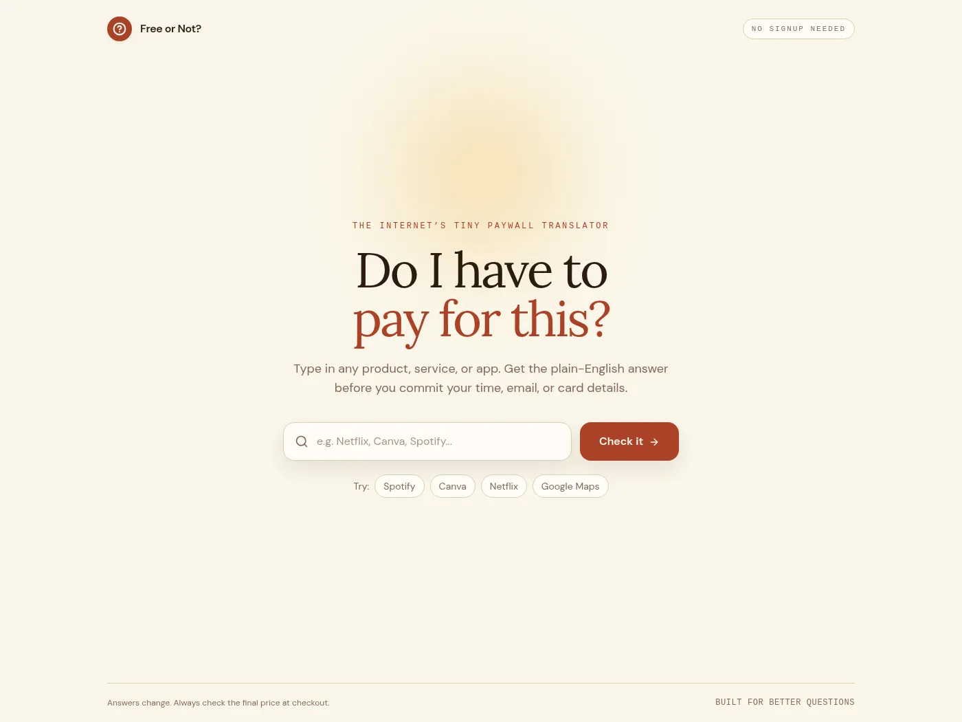 Free or Not Finder