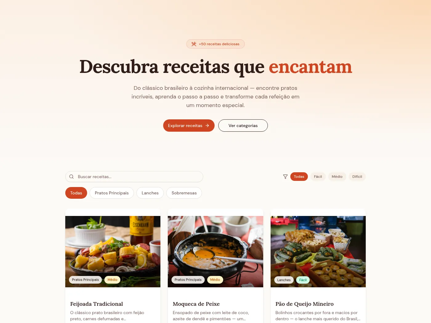 Receitas em Foco