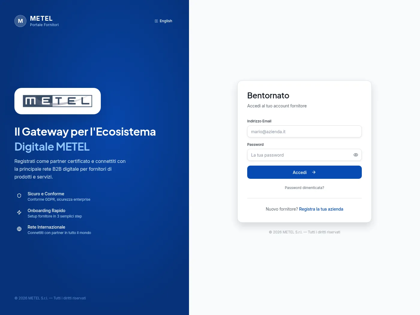 METEL Supplier Portal