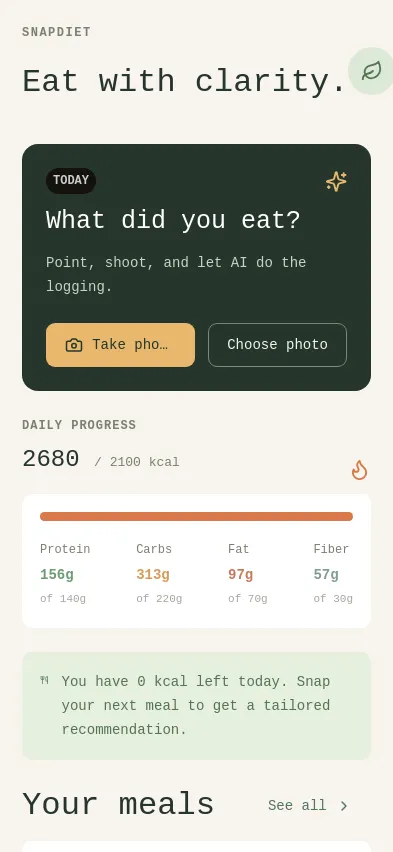 SnapDiet AI Tracker