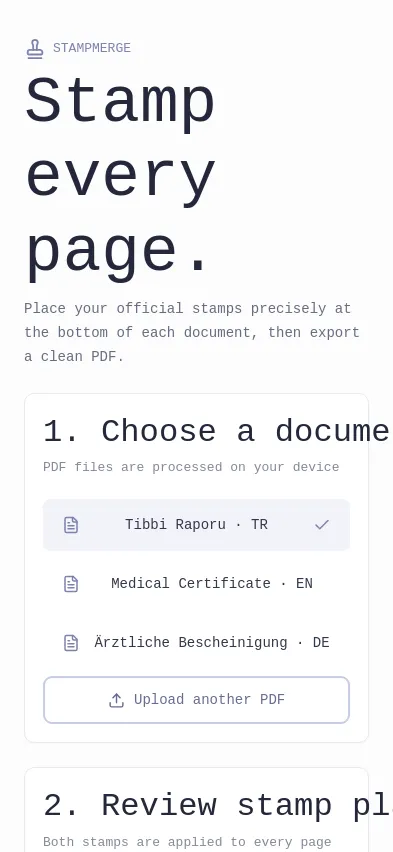 StampMerge Mobile Tool