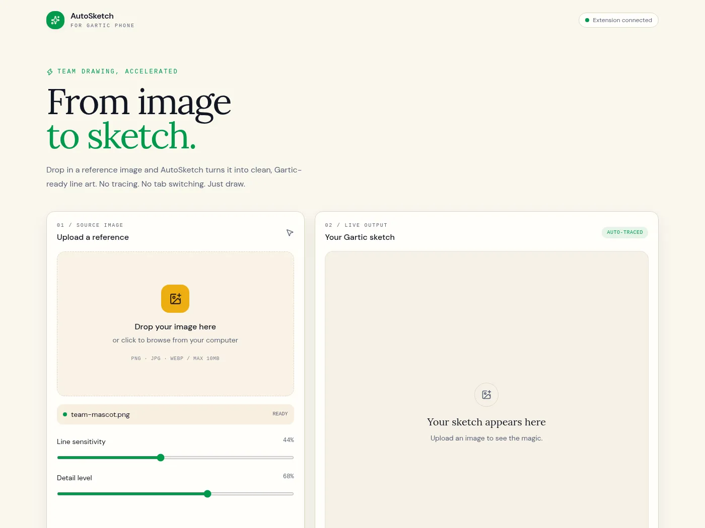 Gartic AutoSketch Extension