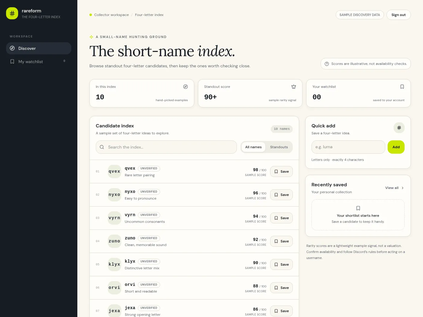 Rare Discord Username Tracker