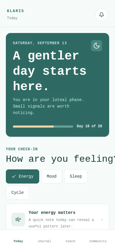 Klaris Hormone Health App