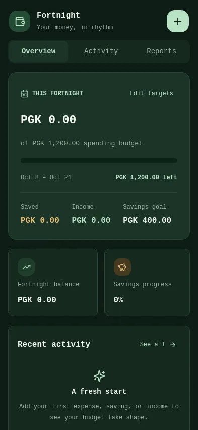 Fortnight Finance Tracker
