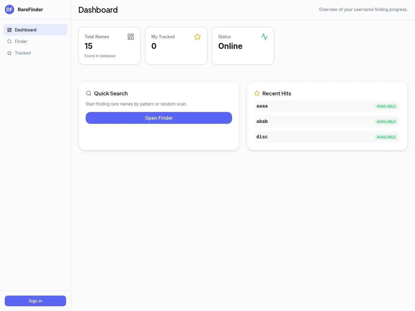 Rare Discord Name Finder