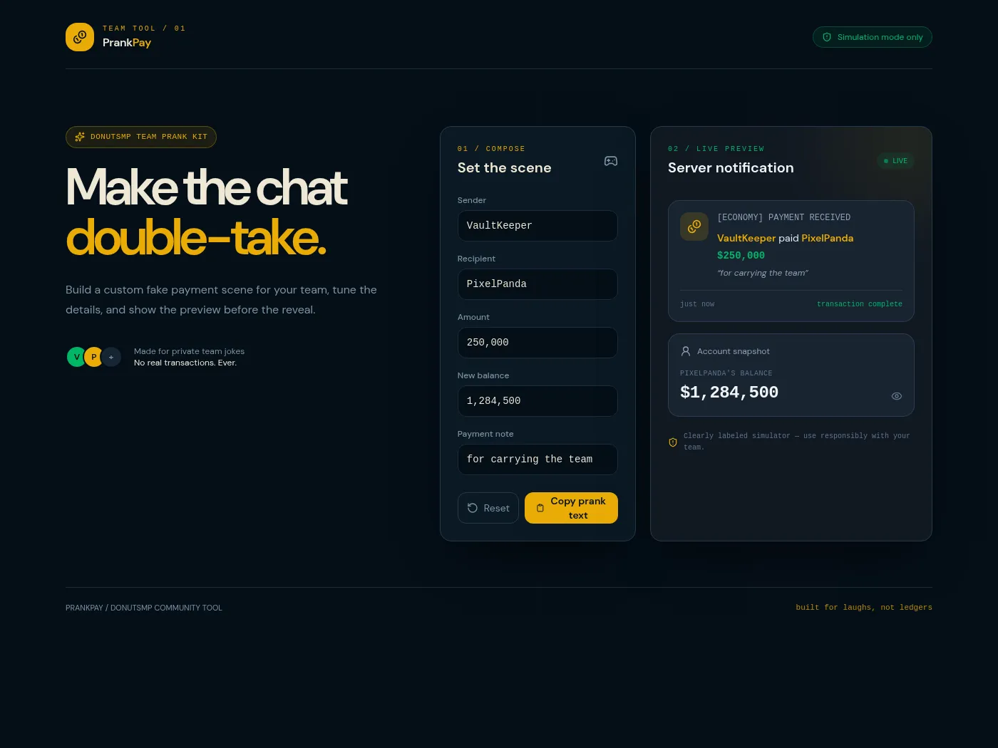 DonutSMP Prank Pay Mod