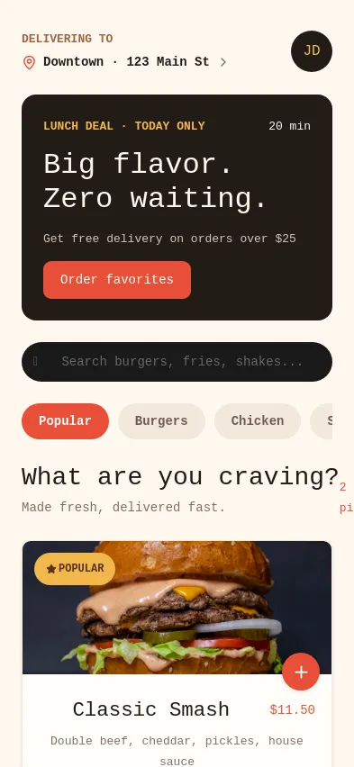 FastFood Delivery App