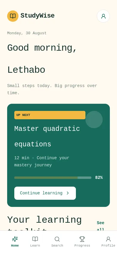 StudyWise Mobile App