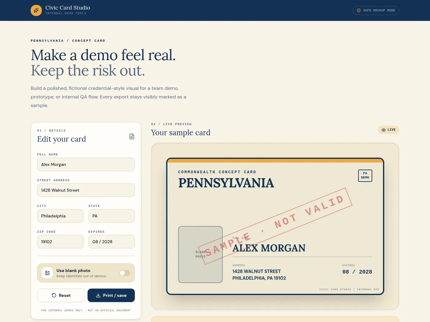 PA License Mockup Generator