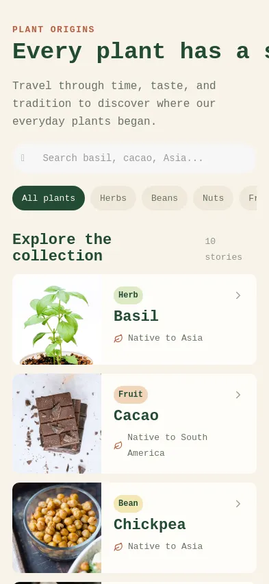 Plant Origins Explorer