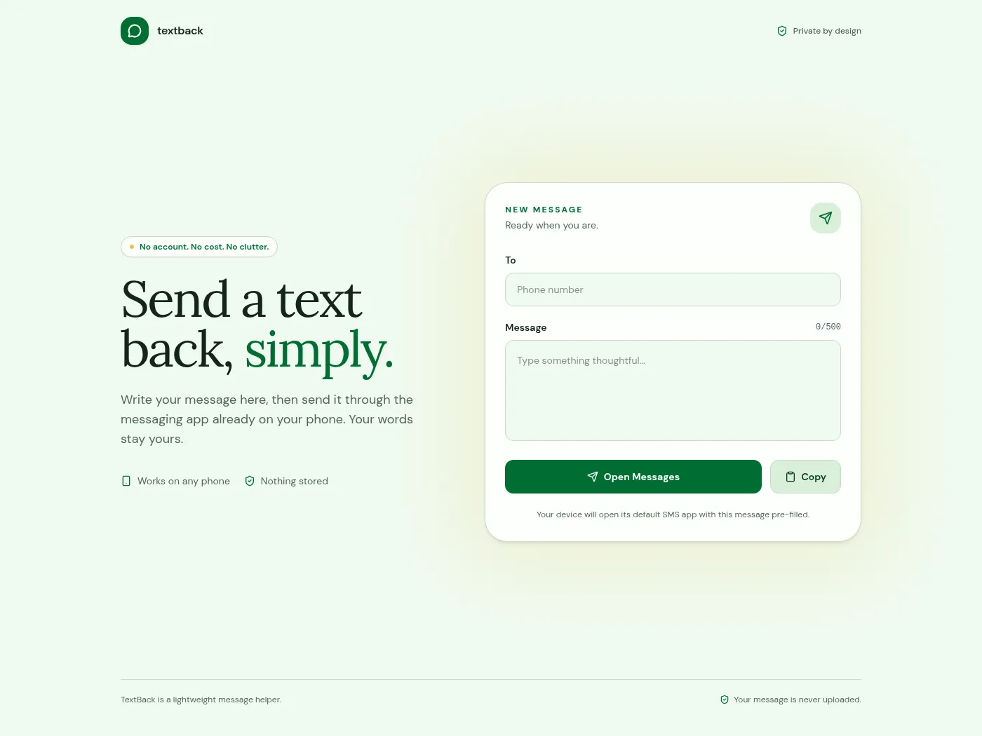 Free TextBack Sender